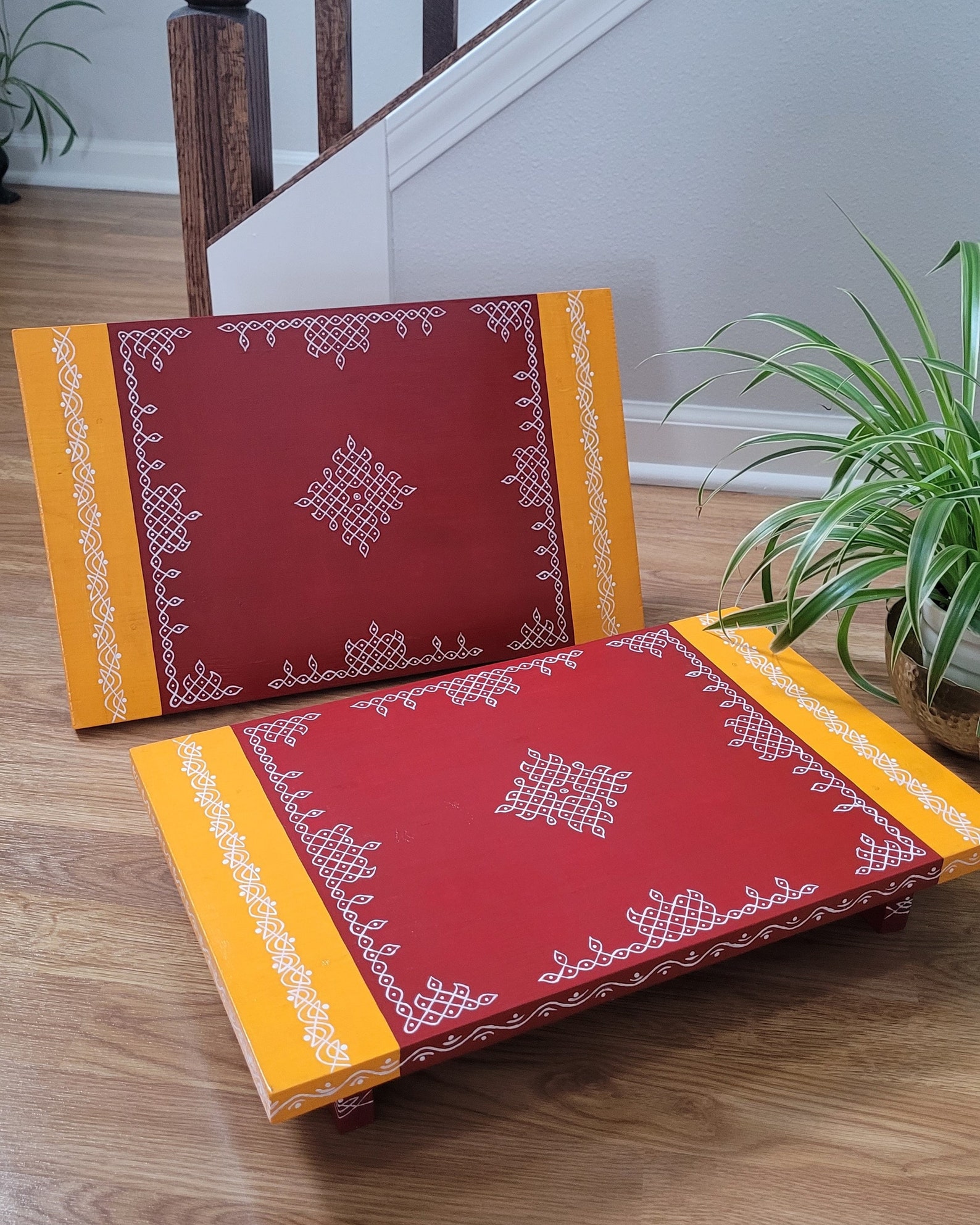 18×11.25inches Kolam Peeta / Floor Stool / Chowky / Manai | Pooja Room ...