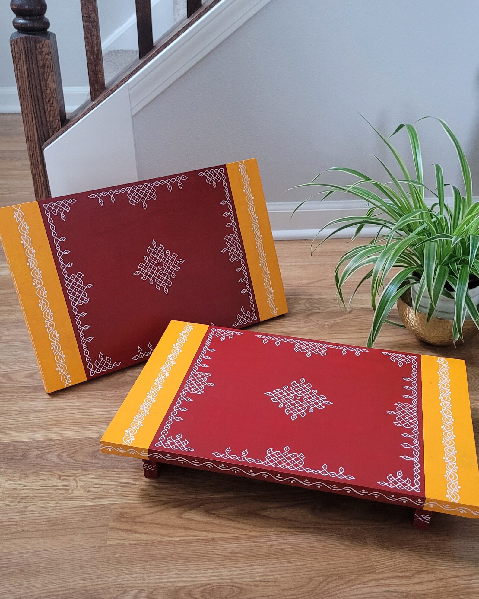 18×11.25inches Kolam Peeta / Floor Stool / Chowky / Manai | Pooja Room ...