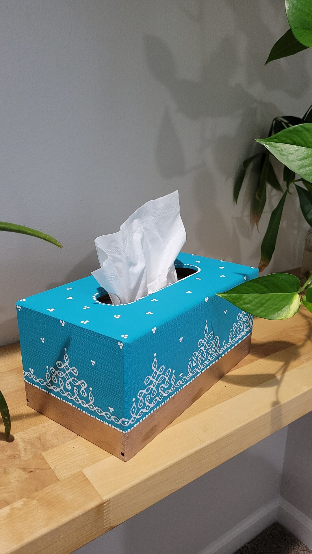 Kolam Tissue Box Cover Wood Tissue Holder Kolam Wood Tissue Holder ...