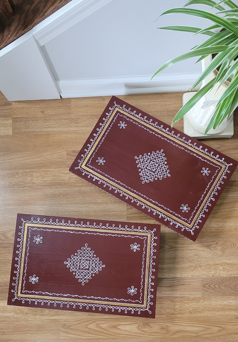 18×11.25inches Kolam Peeta / Floor Stool / Chowky / Manai | Pooja Room ...