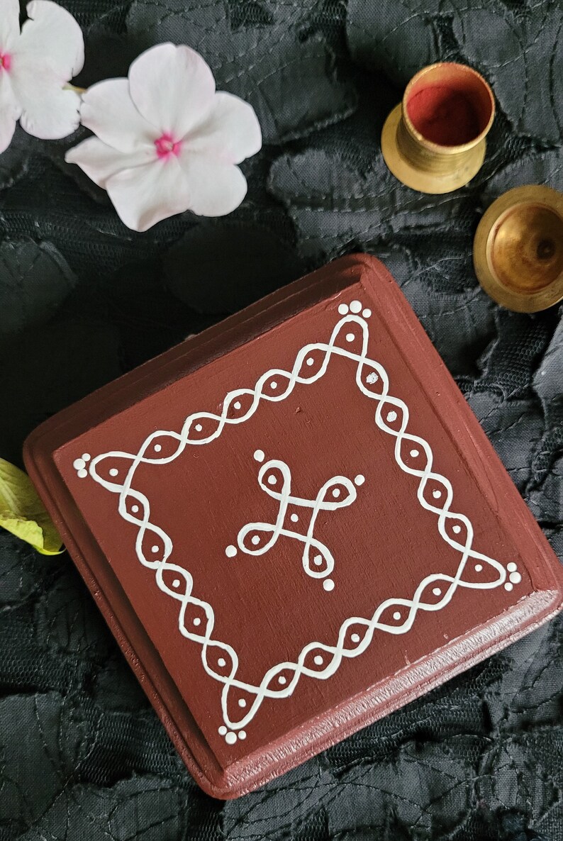 Mini Kolam Chowky / Manai / Peeta | Handmade |pooja Room Decor | Indian ...