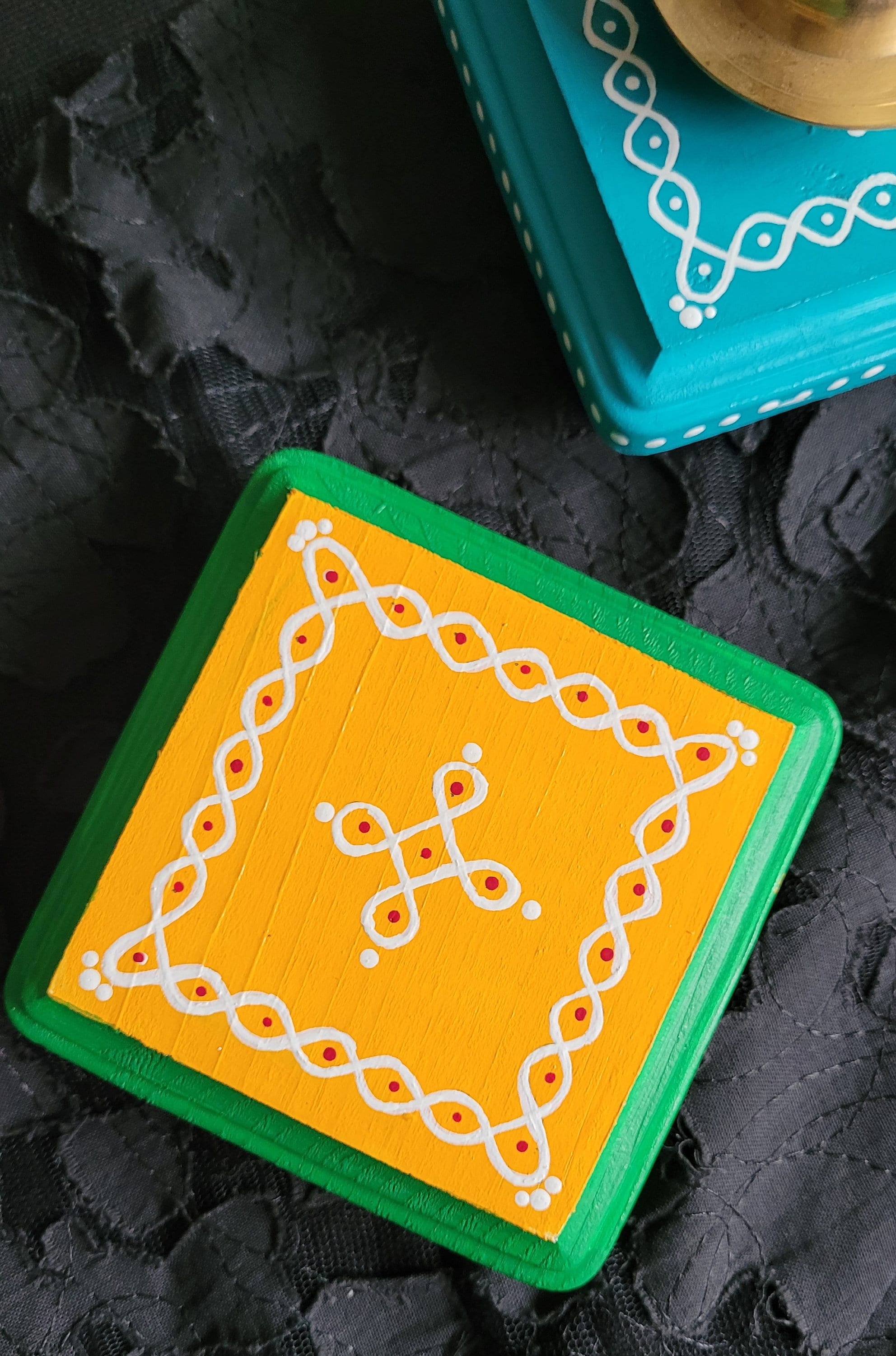 Mini Kolam Chowky / Manai / Peeta | Handmade |pooja Room Decor | Indian ...