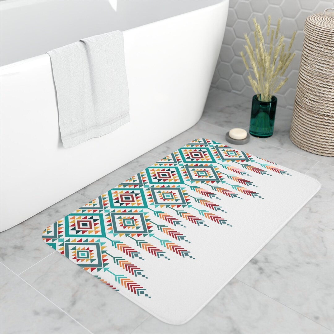 Aztec Memory Foam Bath Mat, Aztec Design Mat, Aztec Curtain Available ...