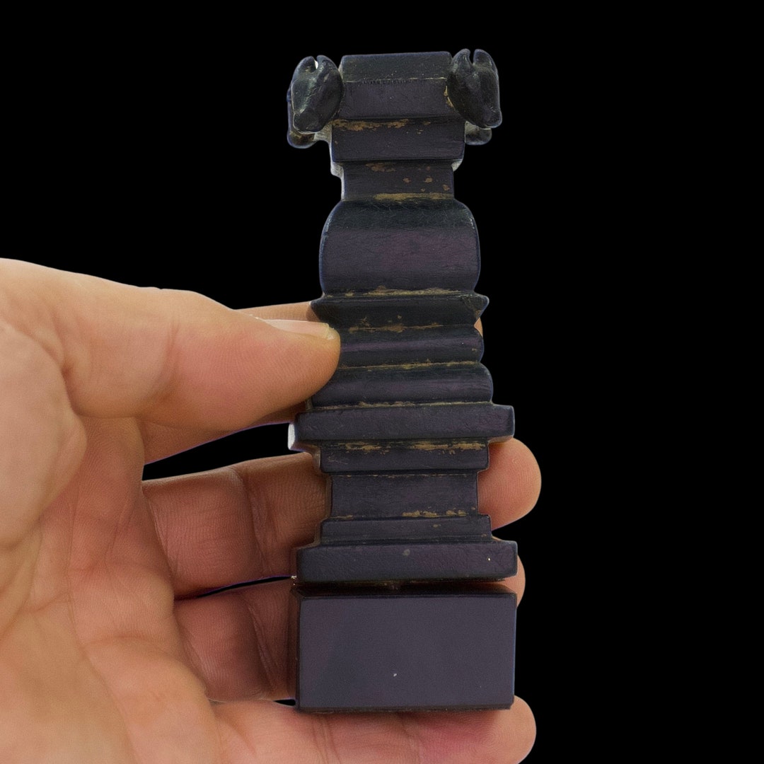 Ancient Bactrian Black Stone Stupa Bull Heads, 3rd-2nd Millennium. B.C ...