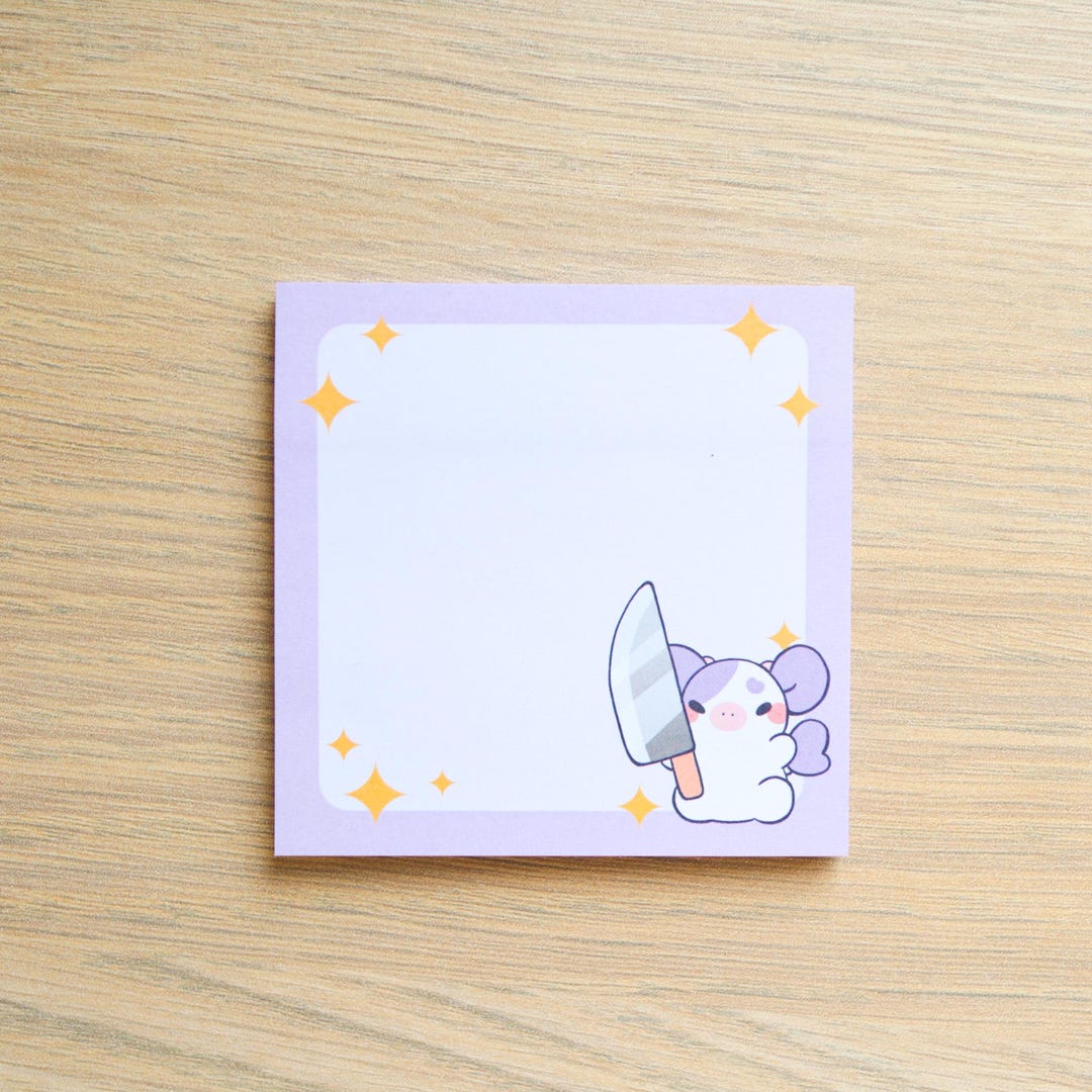 Knife Cow Sticky Notes | Cute Sticky Notes, Cute Notepad, Cute Animal ...