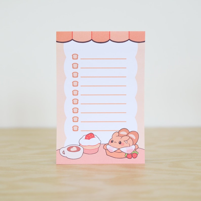 Bread Bunny to Do List Notepad Bunny Notepad, Cute Notepad, Planner Pad ...