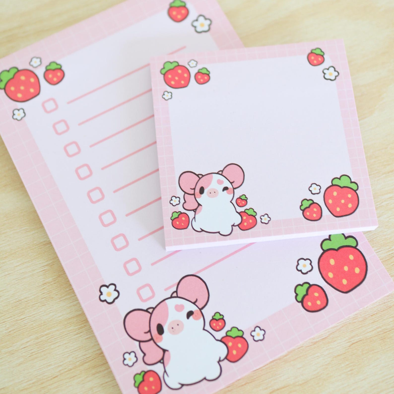 Strawberry Cow to Do List Notepad Cow Notepad, Cute Notepad, Planner ...