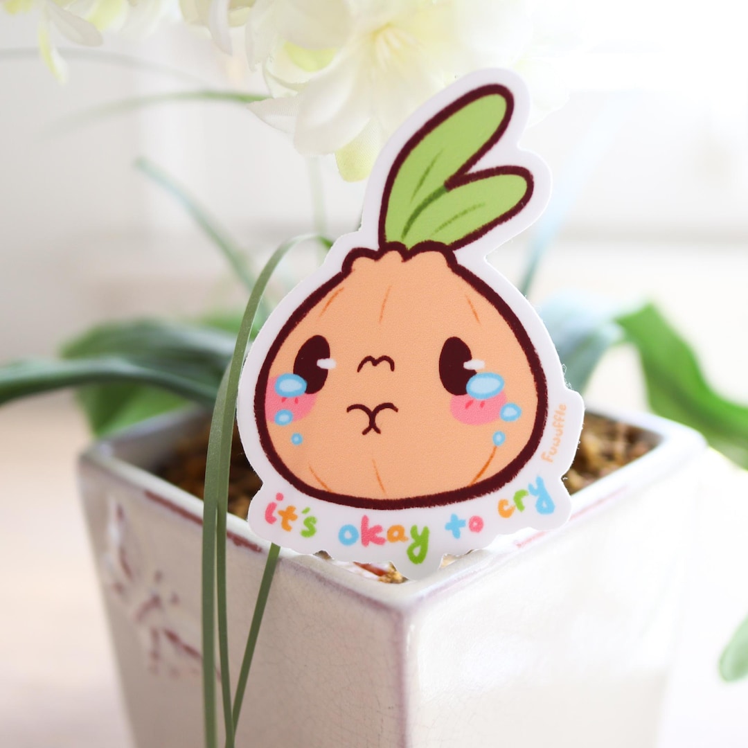 It's Okay to Cry Onion Vinyl Sticker | Cute Onion Sticker, Kawaii ...