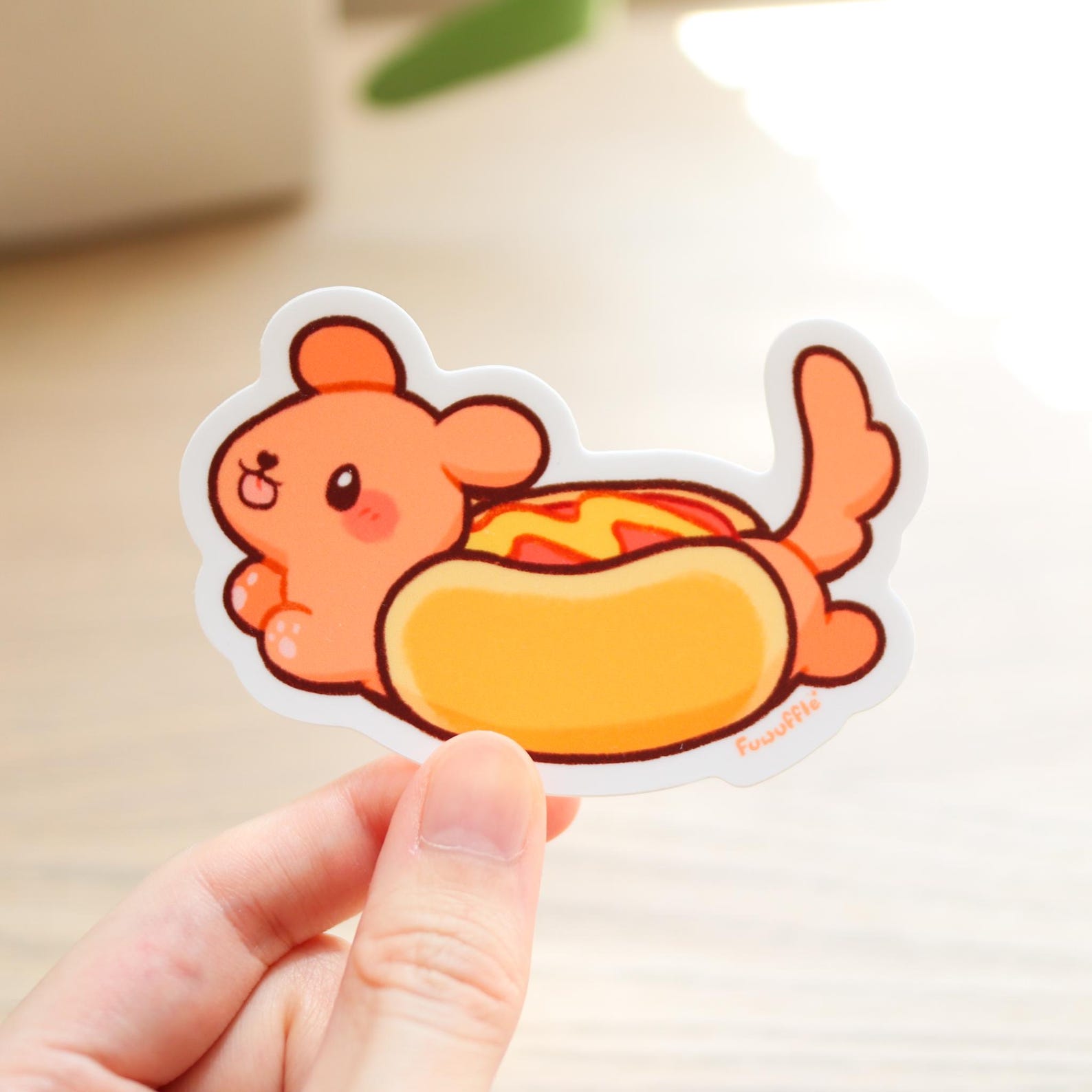 Hot Dog Dachshund Vinyl Sticker Cute Kawaii Dachshund Sticker, Hot Dog ...