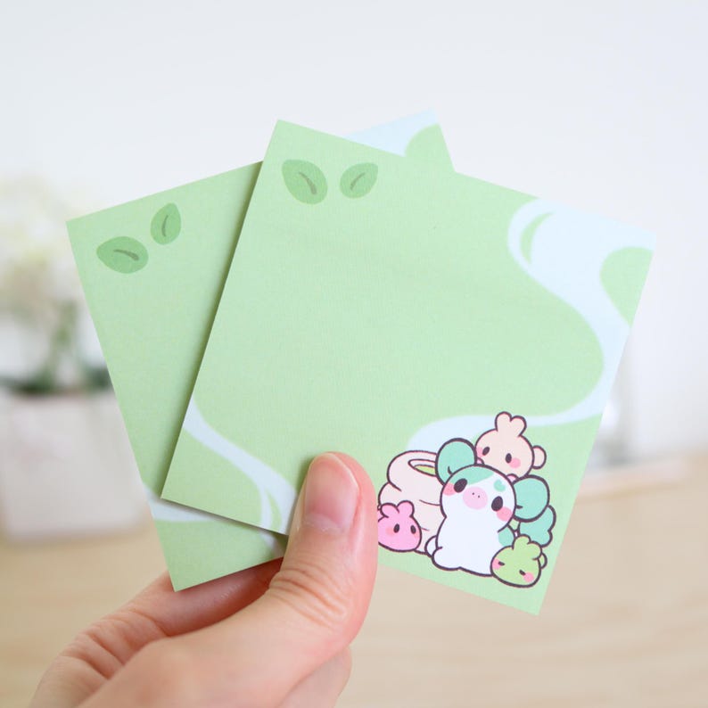 Green Matcha Cow Sticky Notes | Cute Sticky Notes, Cute Notepad, Cute ...