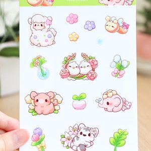 Flower Friends Sticker Sheet Cottagecore Stickers Kawaii - Etsy