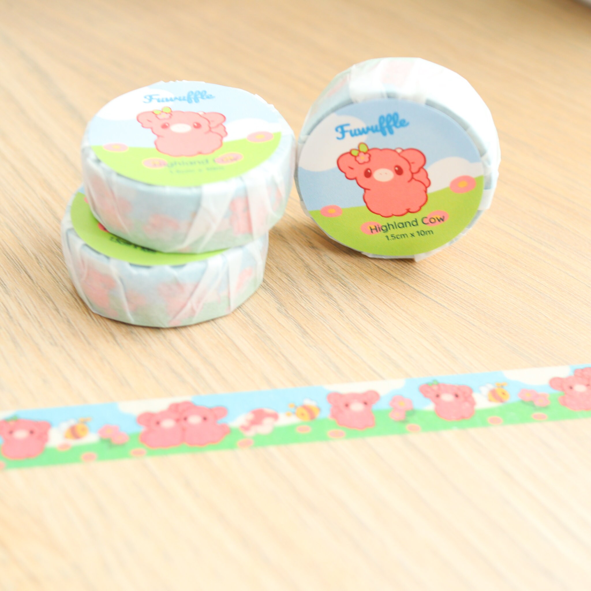 Highland Cow Washi Tape, Cute Cow Design for Scrapbooking, Planners ...