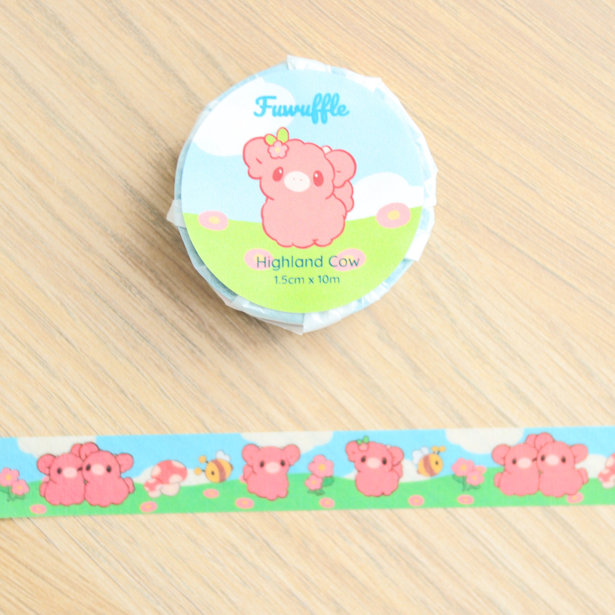 Highland Cow Washi Tape, Cute Cow Design for Scrapbooking, Planners ...