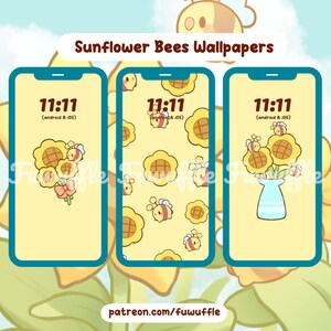 Sunflower Bees Icon Set, Cute Icons, Ios Android App Icons, Wallpapers ...