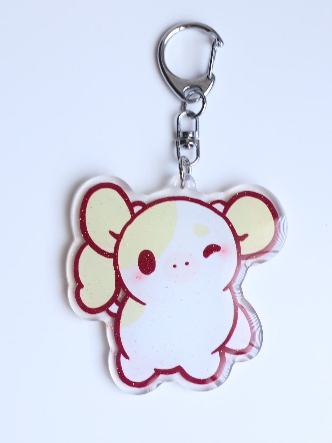 Winnie the Yellow Cow Acrylic Keychain Cow Keychain, Cow Charm, Cute ...