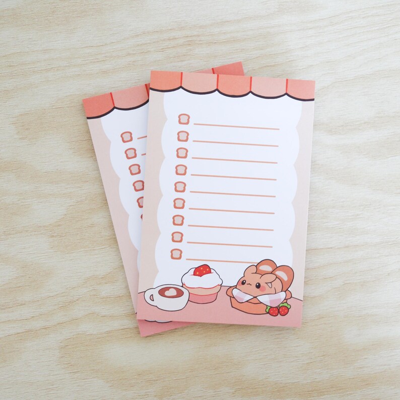 Bread Bunny to Do List Notepad Bunny Notepad, Cute Notepad, Planner Pad ...