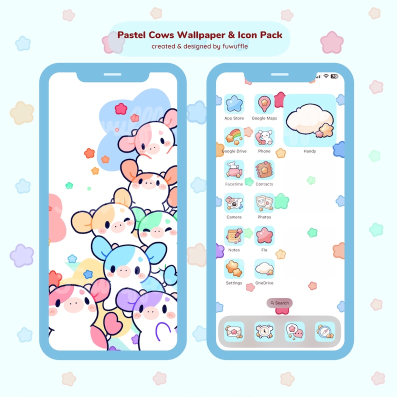 Cute Cow Icon Set, Cute Icons, Ios Android App Icons, Wallpapers for ...