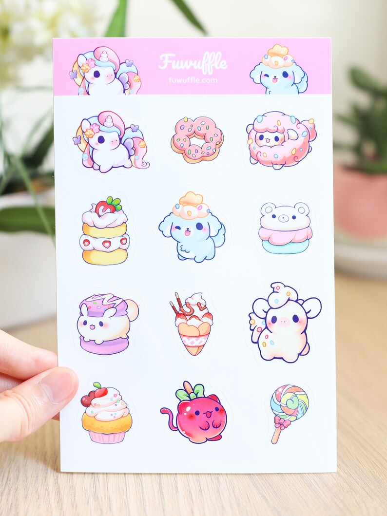 Sweets Party Sticker Sheet Unicorn Sticker, Candy Stickers, Candy ...