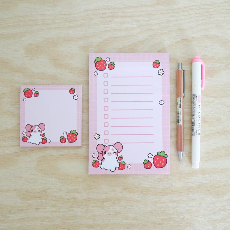Strawberry Cow to Do List Notepad Cow Notepad, Cute Notepad, Planner ...