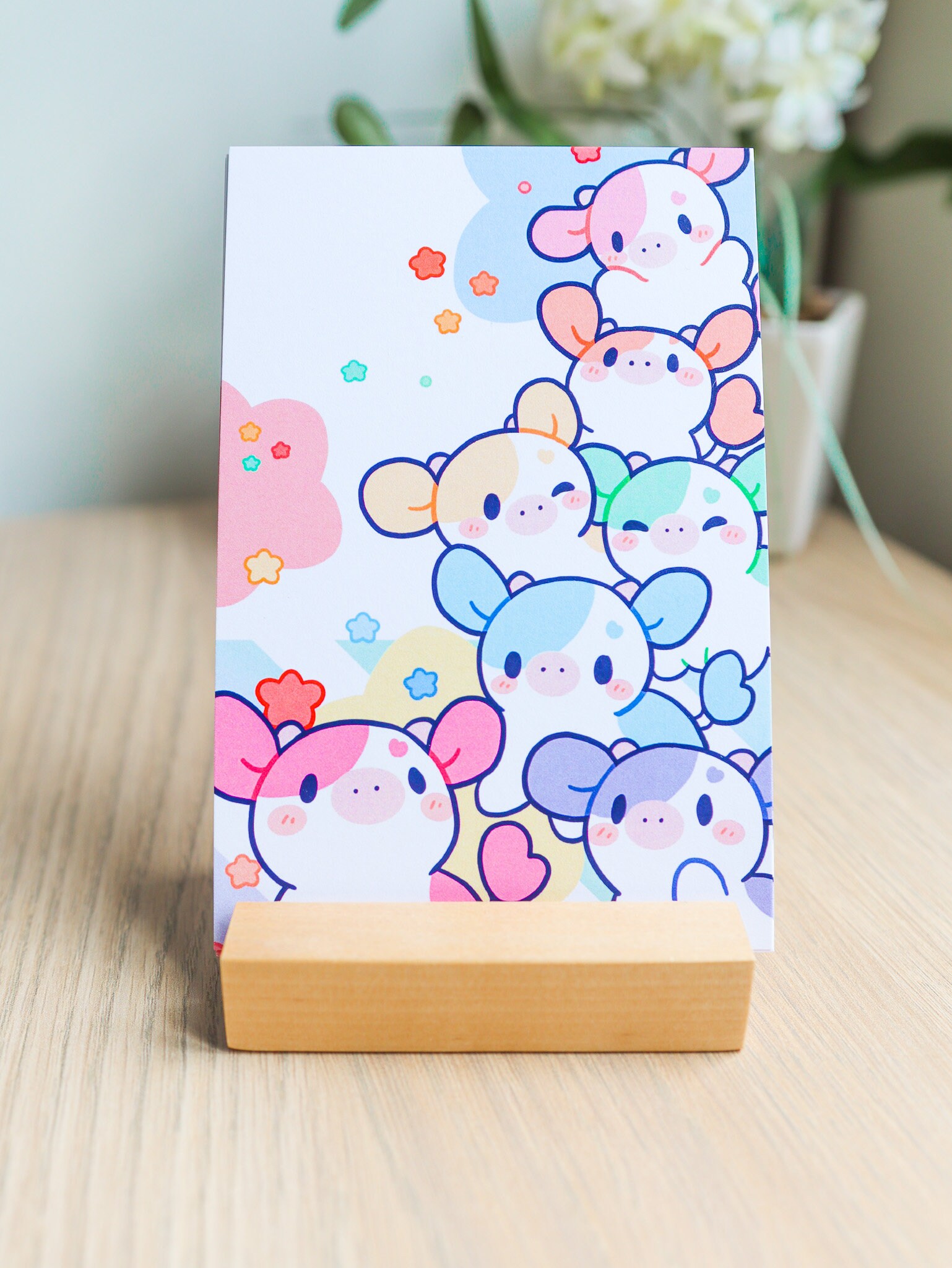 Pastel Cows Mini Art Print Cute Cow Art Print, Pastel Cow Art Print ...