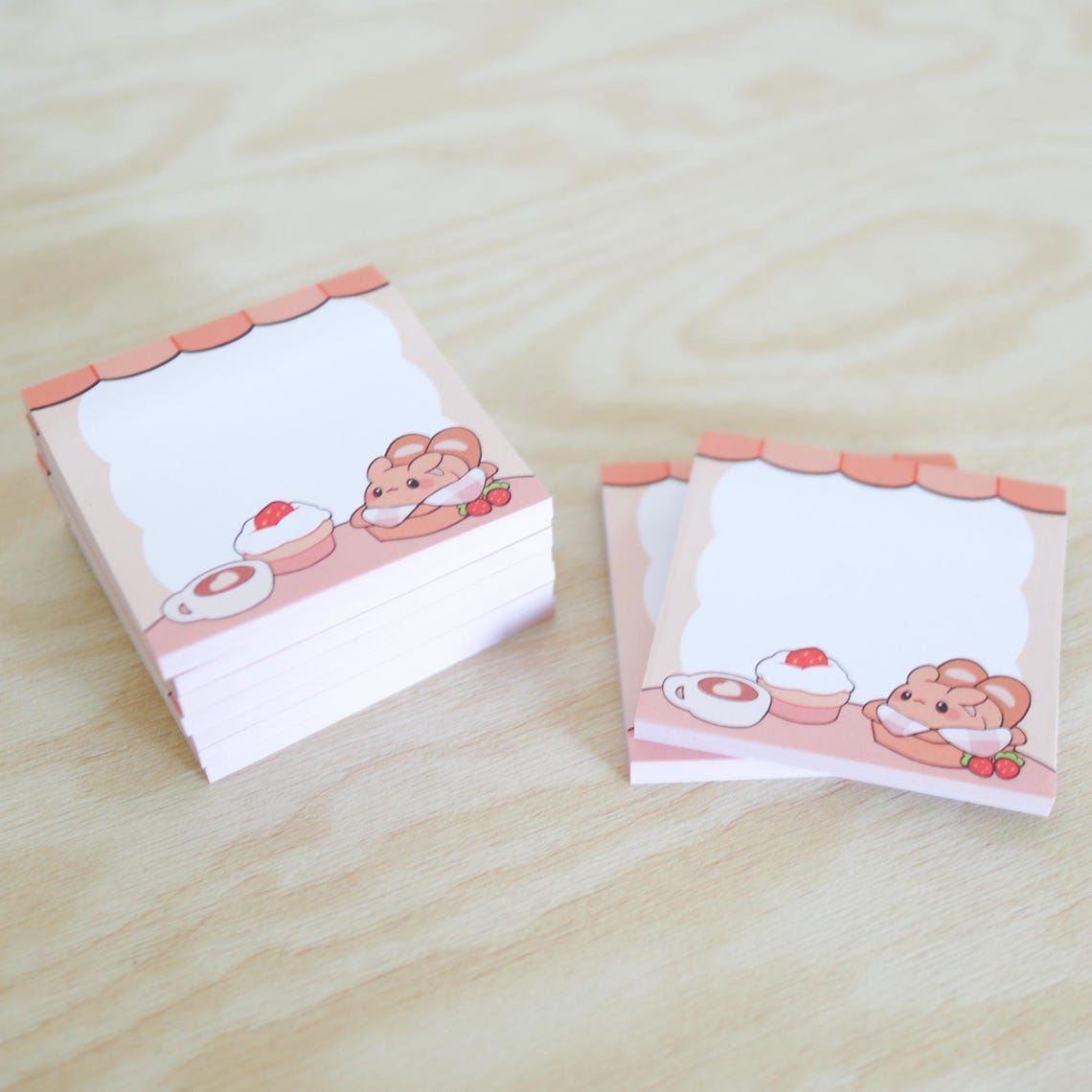 Bread Bunny Sticky Notes Cute Sticky Notes, Cute Notepad, Cute Animal ...