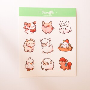 Farm Friends Sticker Sheet | Cute Farm Animal Stickers, Farm Animals ...