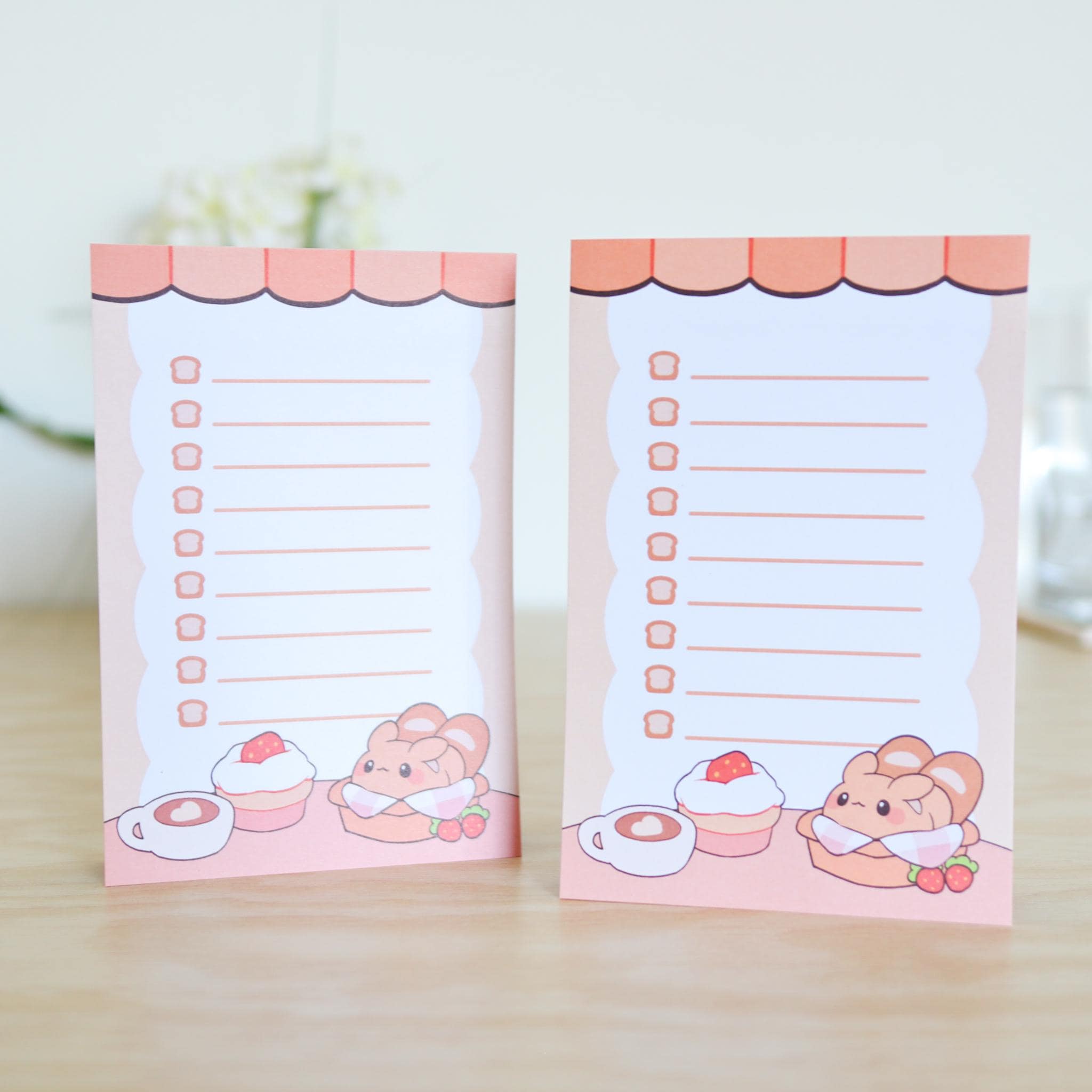 Bread Bunny to Do List Notepad | Bunny Notepad, Cute Notepad, Planner ...
