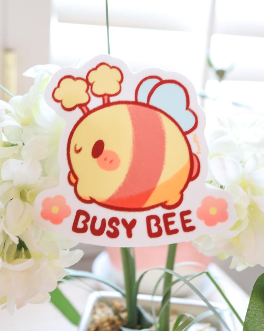 Busy Bee Vinyl Sticker | Cute Kawaii Bee Sticker, Bumblebee Stickers ...