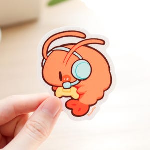 Gamer Shrimp Vinyl Sticker | Shrimp Bad Posture Check Sticker, Gamer ...