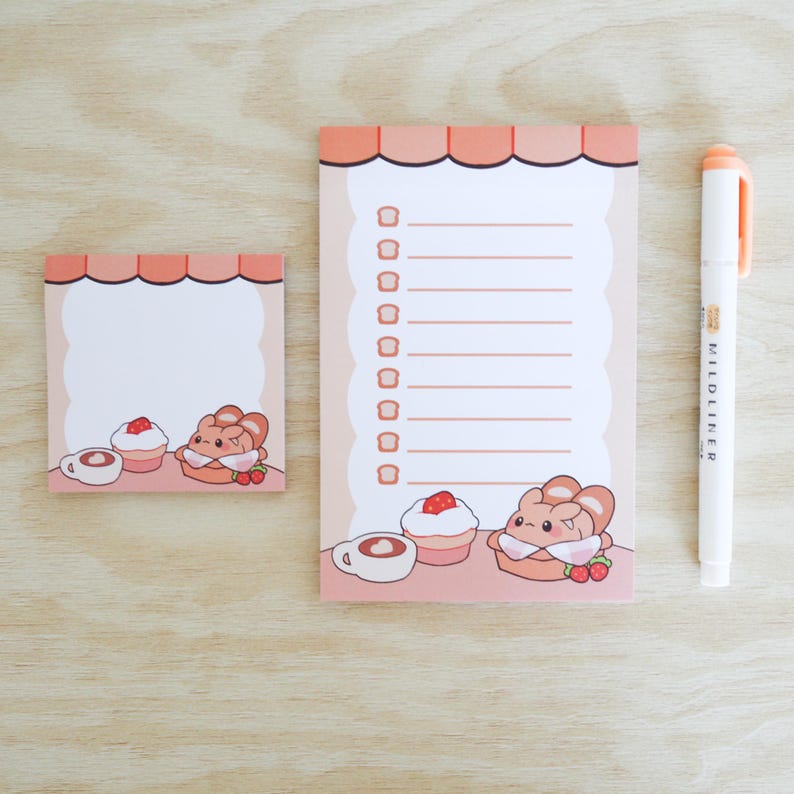 Bread Bunny to Do List Notepad Bunny Notepad, Cute Notepad, Planner Pad ...
