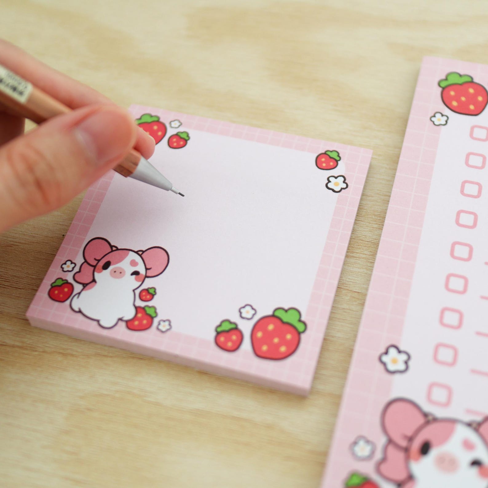 Strawberry Cow Sticky Notes Cute Sticky Notes, Cute Notepad, Cute ...