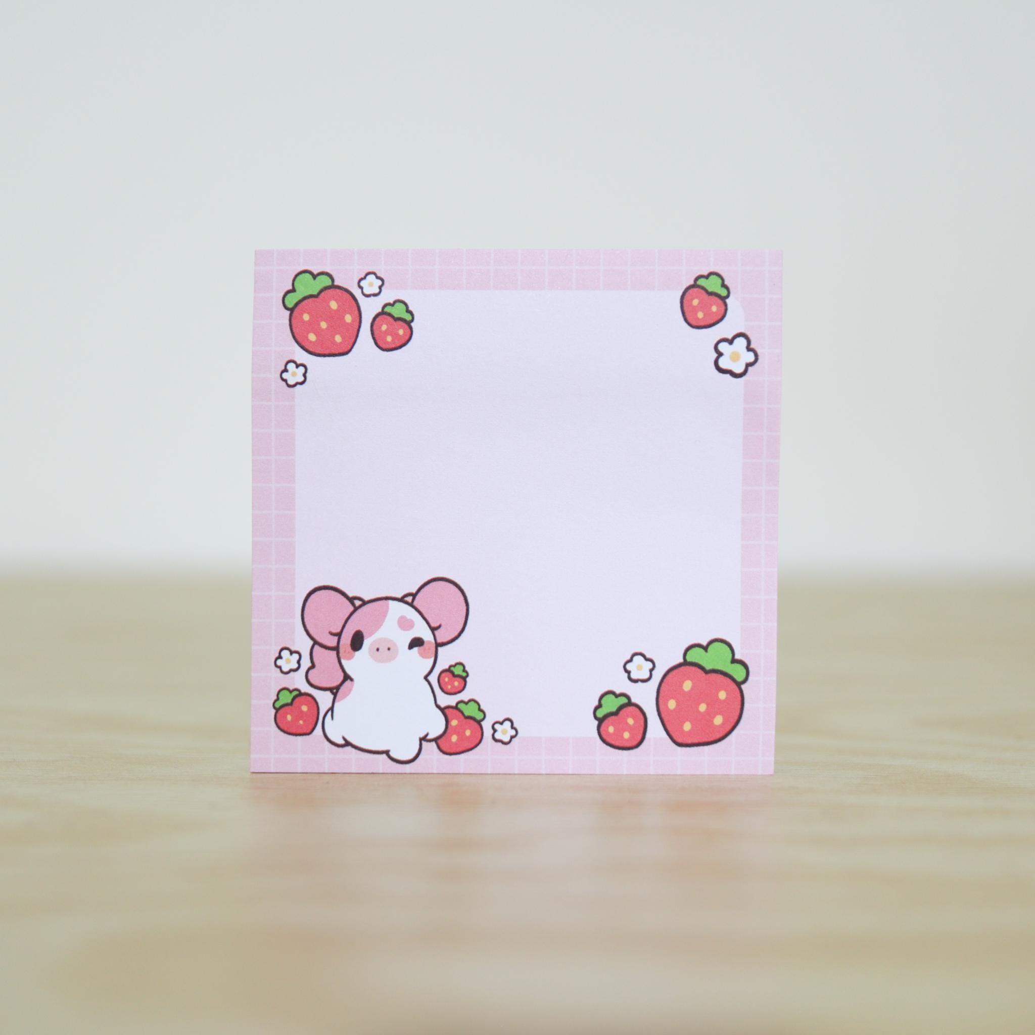 Strawberry Cow Sticky Notes Cute Sticky Notes, Cute Notepad, Cute ...