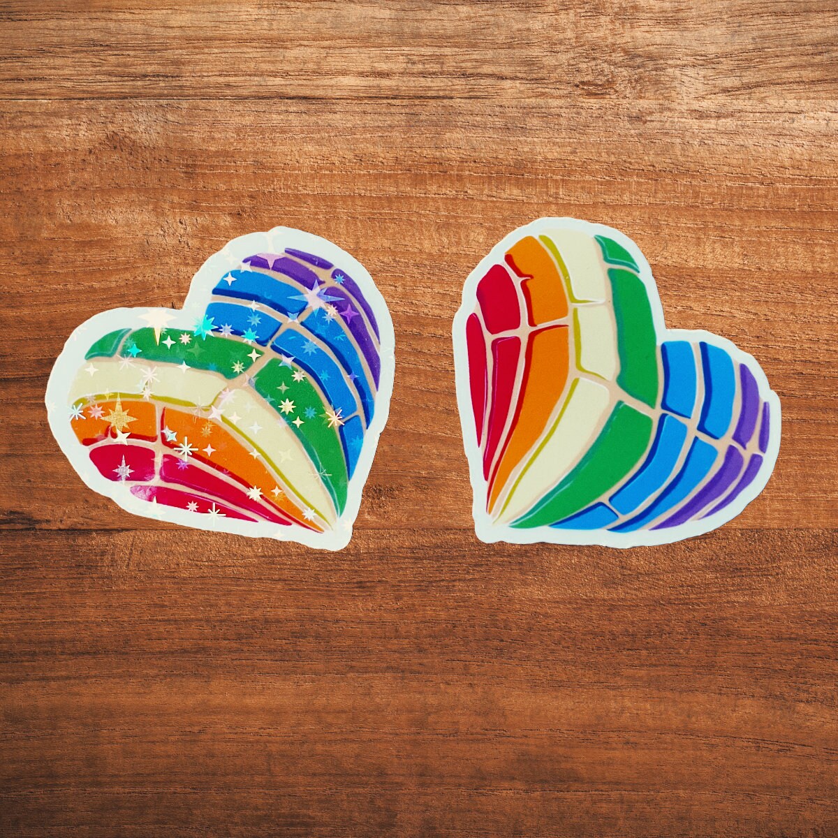 Cute Multi-colored Heart Concha Latinx Latina Inspired Sticker Cute Pan ...
