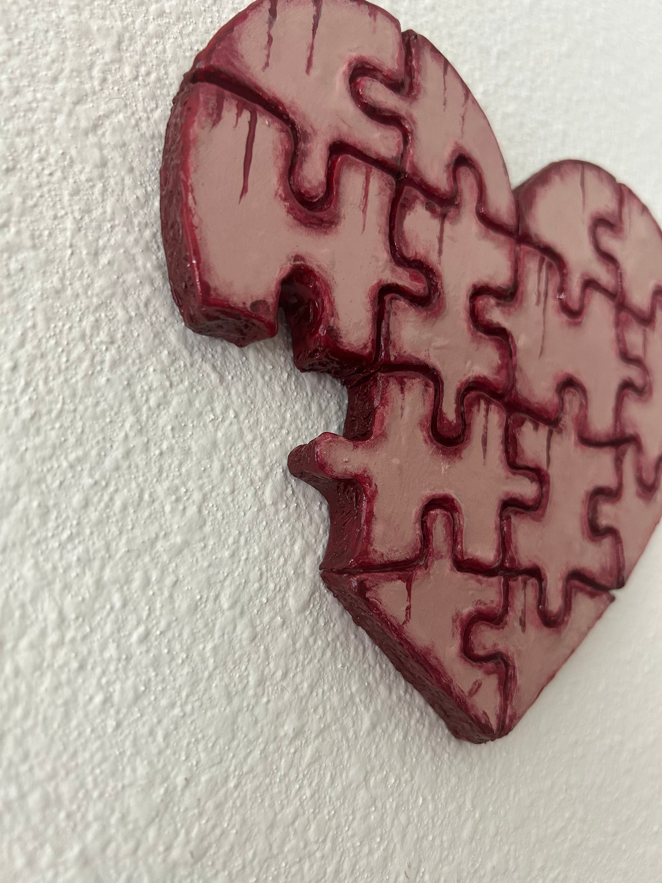 Creepy Aesthetic Bloody Horror Heart, Wall Decor, Polymer Clay, UV ...