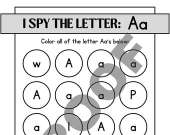 I Spy Alphabet Printable Game, Abc Printable for Kids, Alphabet I Spy ...