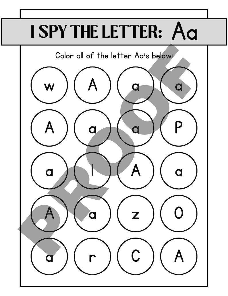I Spy Alphabet Worksheets - Etsy