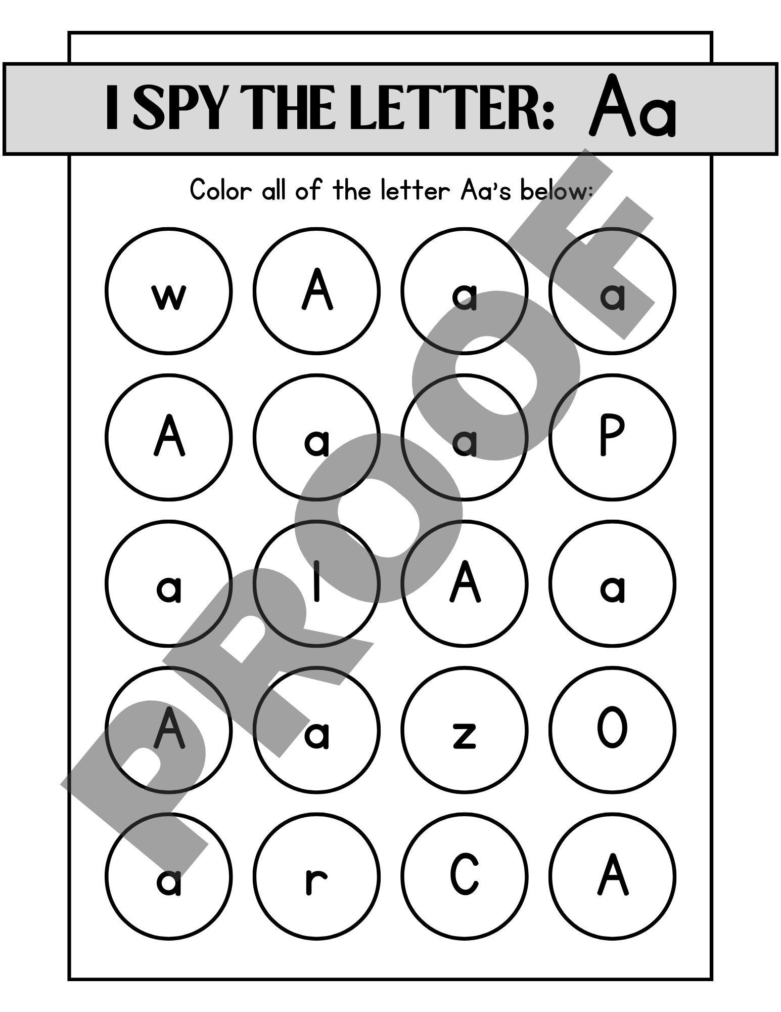 I Spy Alphabet Worksheets - Etsy