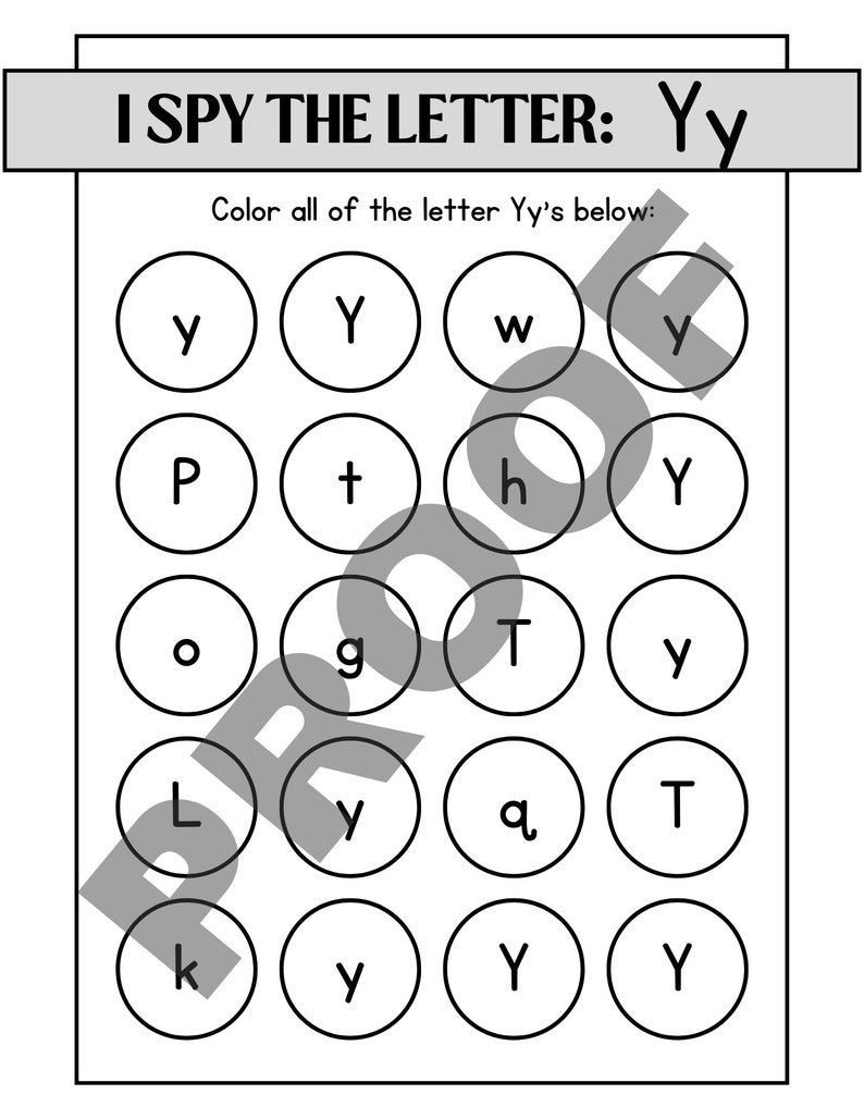 I Spy Alphabet Worksheets - Etsy