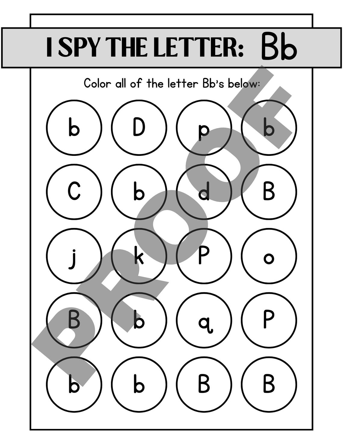 I Spy Alphabet Worksheets - Etsy