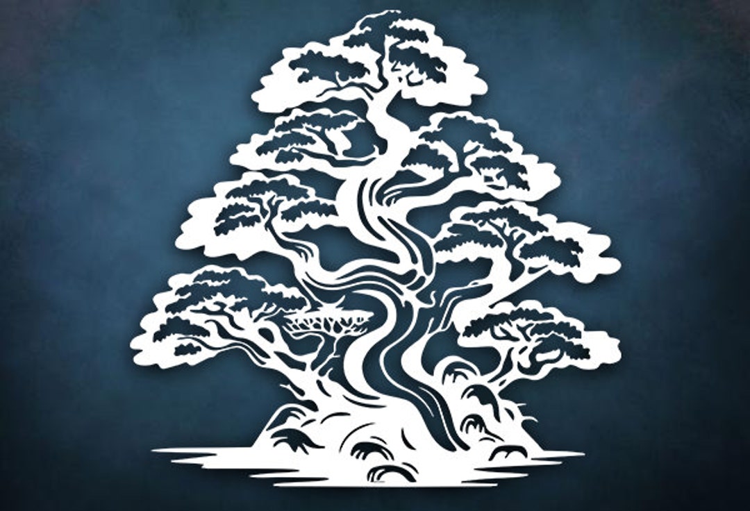 Paper Cutting Template Beautiful Bonsai Tree - Etsy