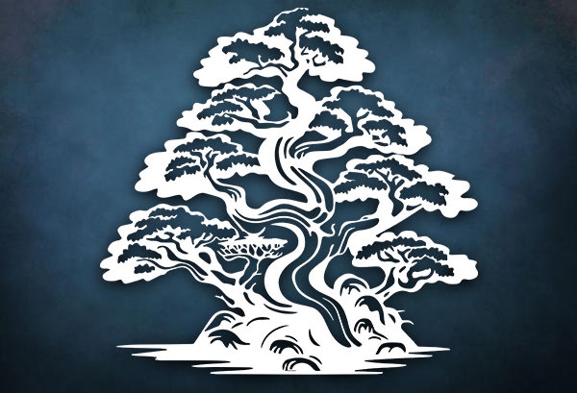 Paper Cutting Template Beautiful Bonsai Tree - Etsy