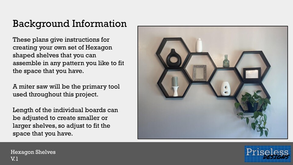 Hexagon Shelf Plans, Honeycomb, Wall Art Plans, DIY Décor, Woodworking ...