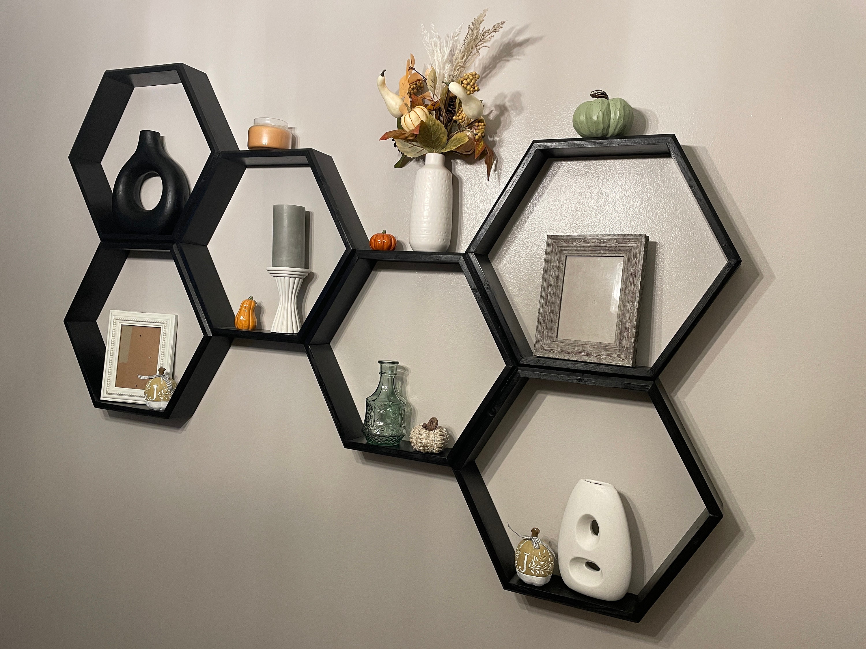 Hexagon Shelf Plans, Honeycomb, Wall Art Plans, DIY Décor, Woodworking ...