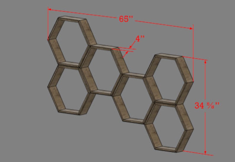 Hexagon Shelf Plans, Honeycomb, Wall Art Plans, DIY Décor, Woodworking ...