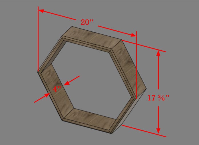 Hexagon Shelf Plans, Honeycomb, Wall Art Plans, DIY Décor, Woodworking ...