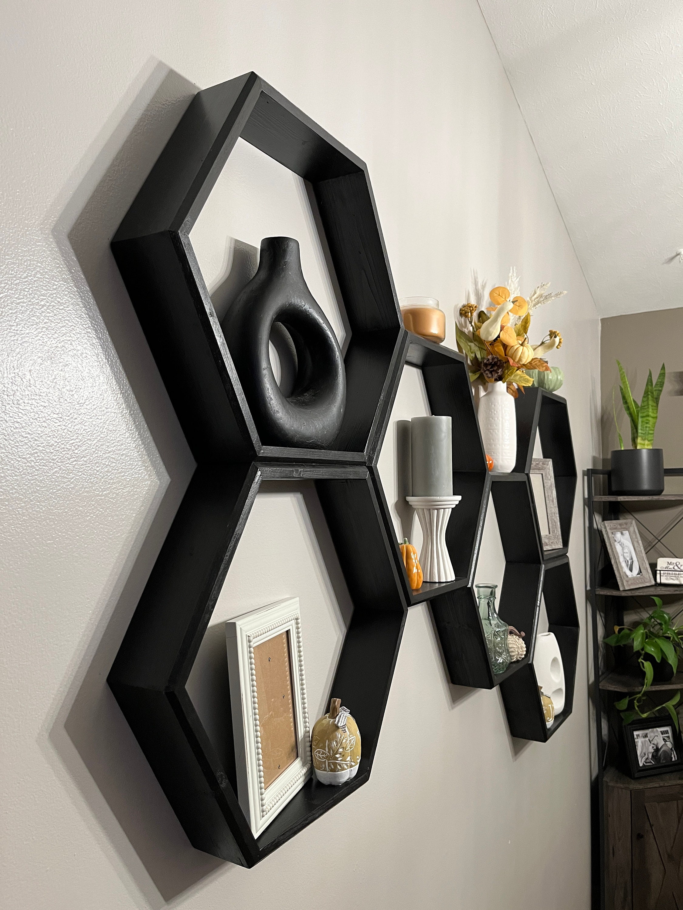 Hexagon Shelf Plans, Honeycomb, Wall Art Plans, DIY Décor, Woodworking ...