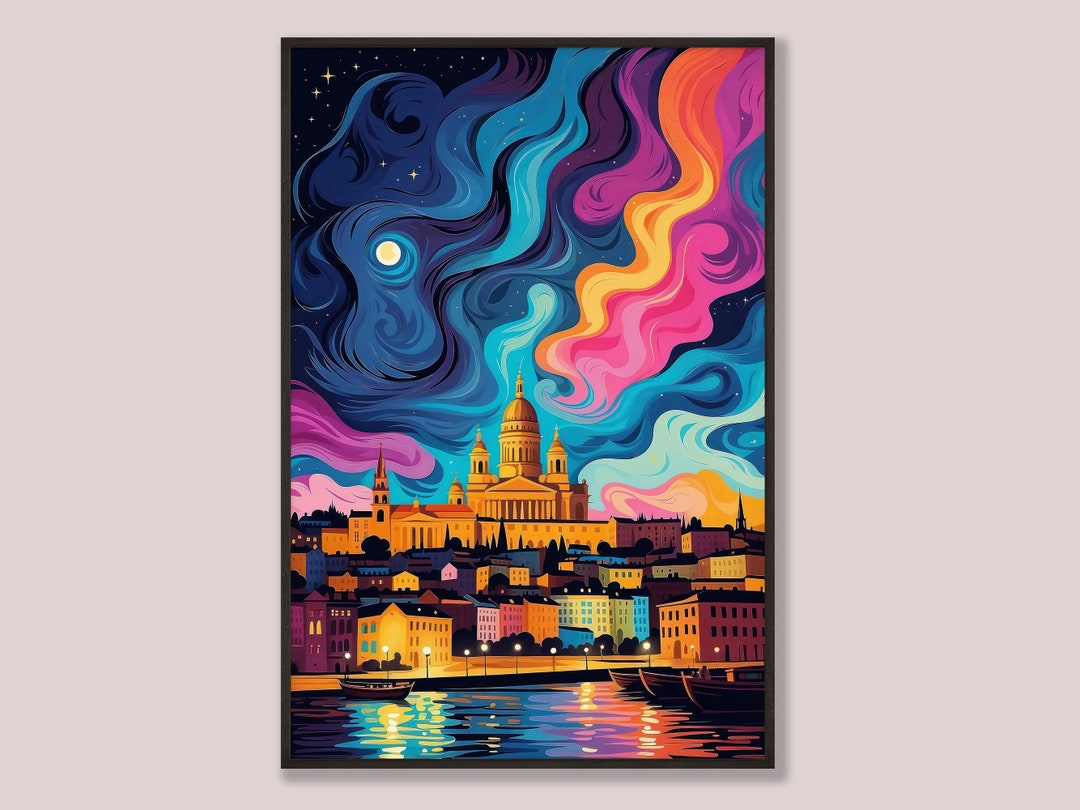 Helsinki Pop Art Oil Painting Home Decor Travel Poster - Etsy