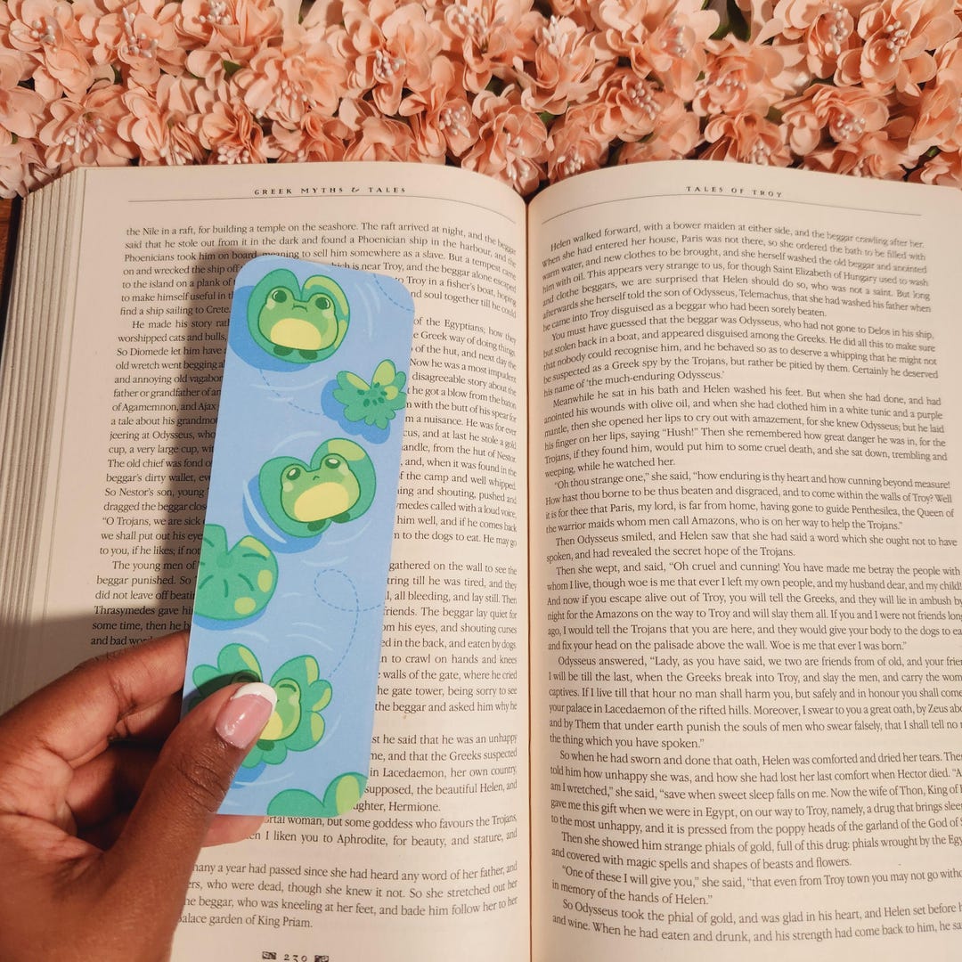 Cute Frog Bookmark | Handcrafted Laminated Gift | Reading Accessory ...