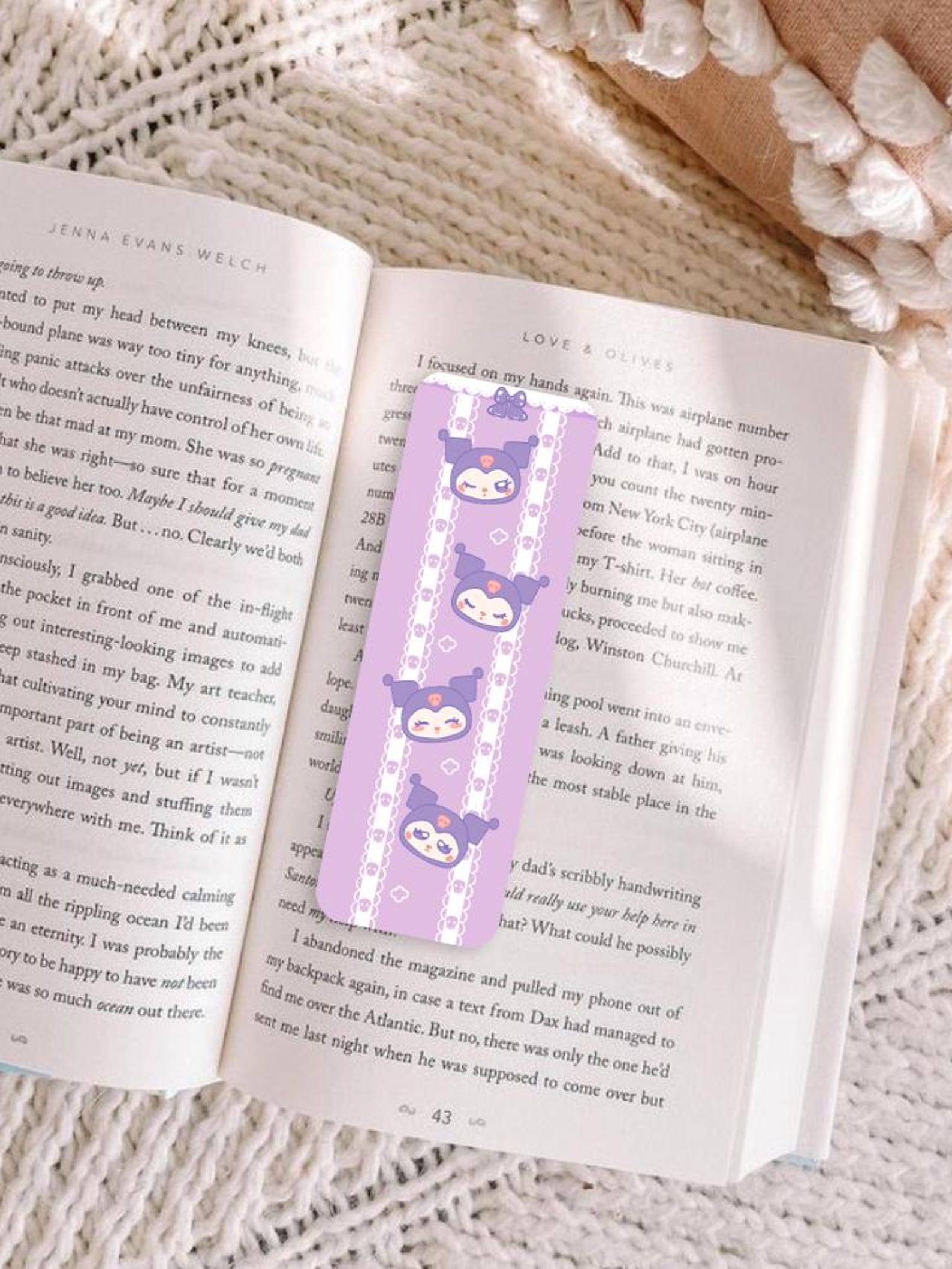 Kuromi Bookmark Handcrafted Laminated Gift Sanrio Stationery Waterproof ...