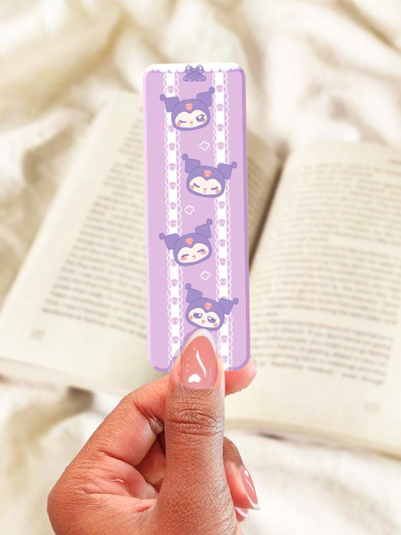 Kuromi Bookmark Handcrafted Laminated Gift Sanrio Stationery Waterproof ...
